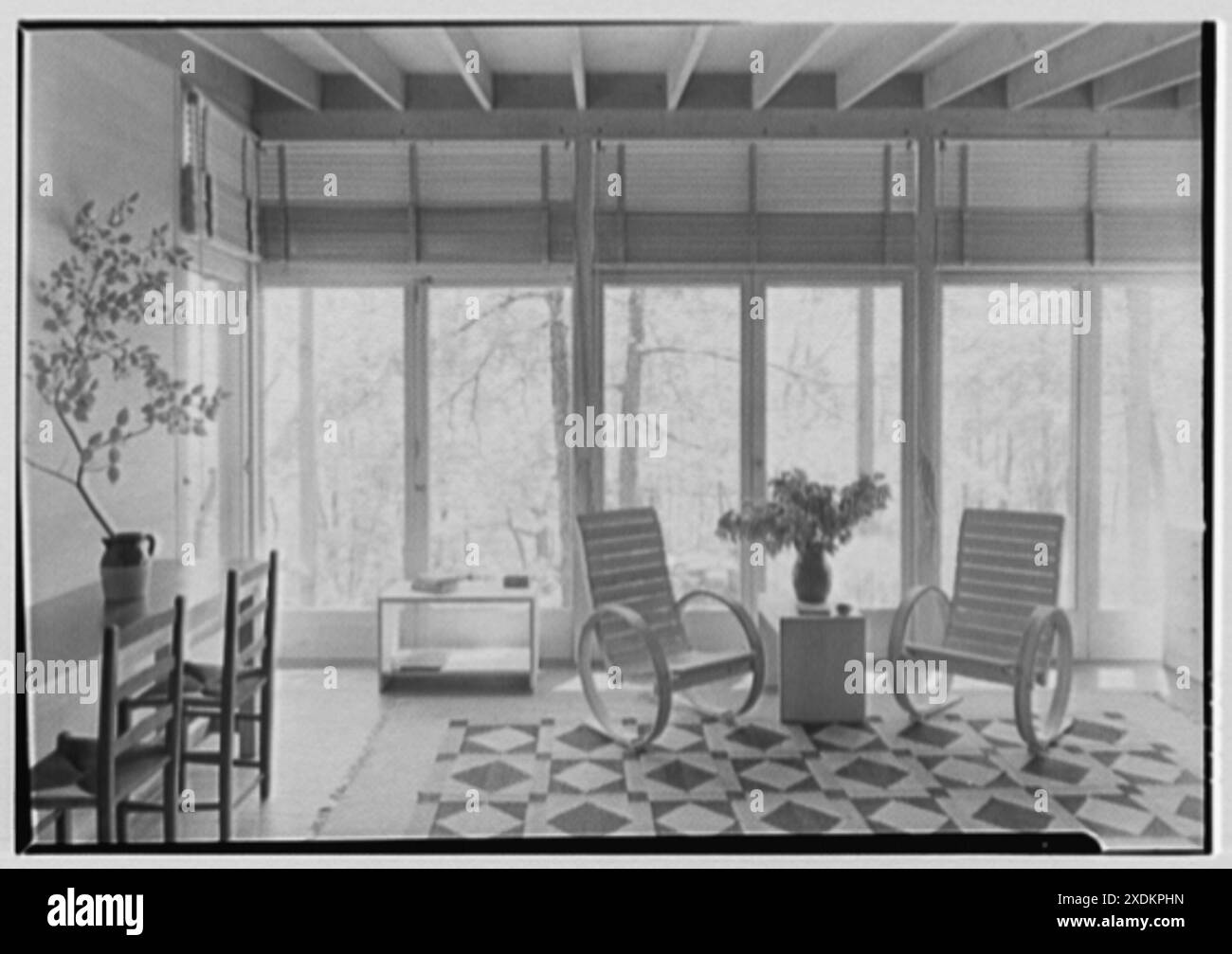John C.B. Moore, residence in Pound Ridge, New York. Living room window ...