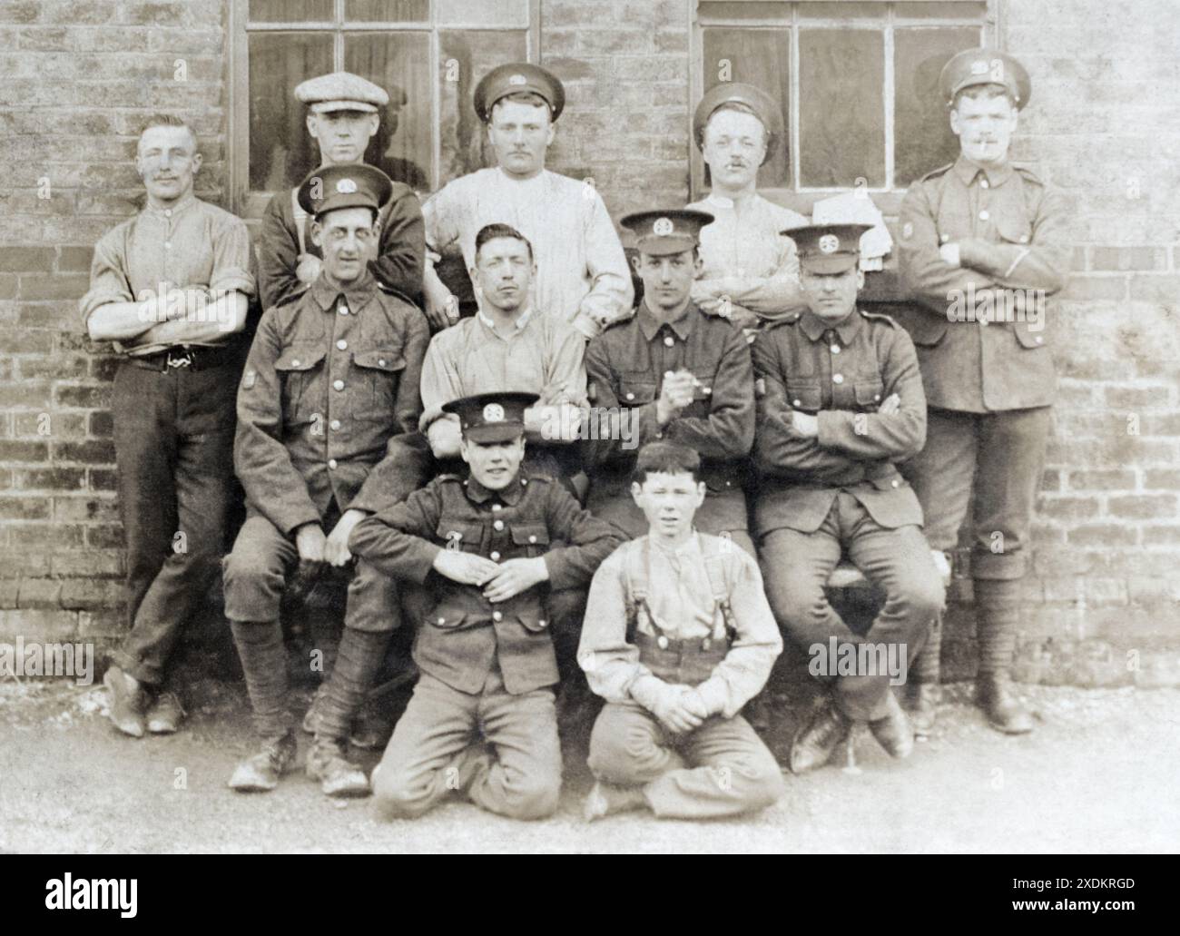Drummers of the Prince of Wales's Volunteers (South Lancashire Regiment) believed to be outside ...