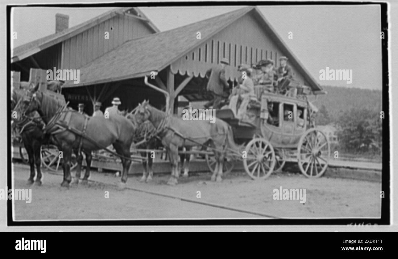 Stage Coach, at Riverside, New York. Stage coach. Gottscho-Schleisner ...
