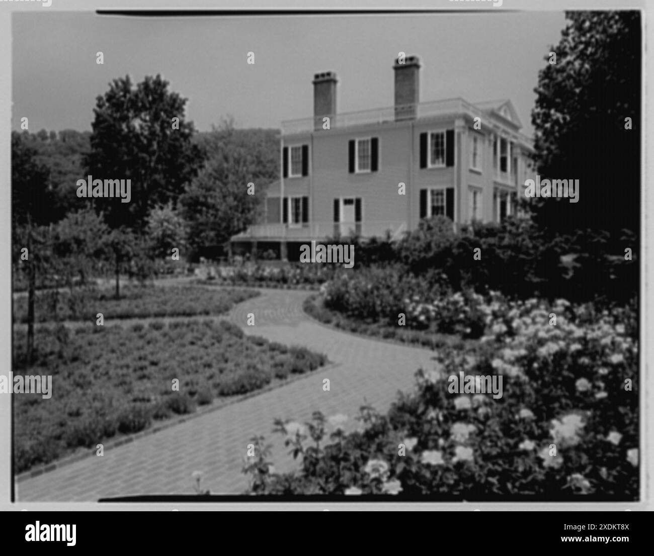 Boscobel restoration, Garrison, New York. House, over roses I. Gottscho ...