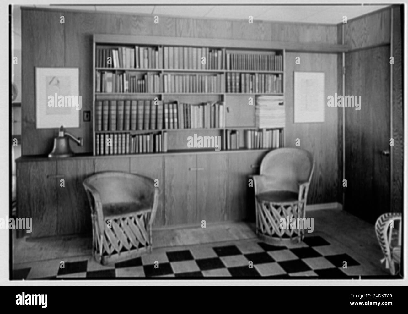 Francis Biddle, residence in Harvey Cedars, New Jersey. Living room, to ...