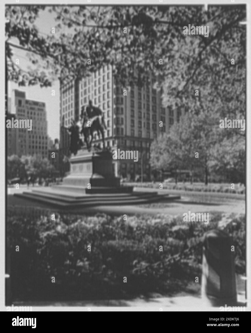 New York City views. Sherman statue chrysanthemums I. Gottscho ...