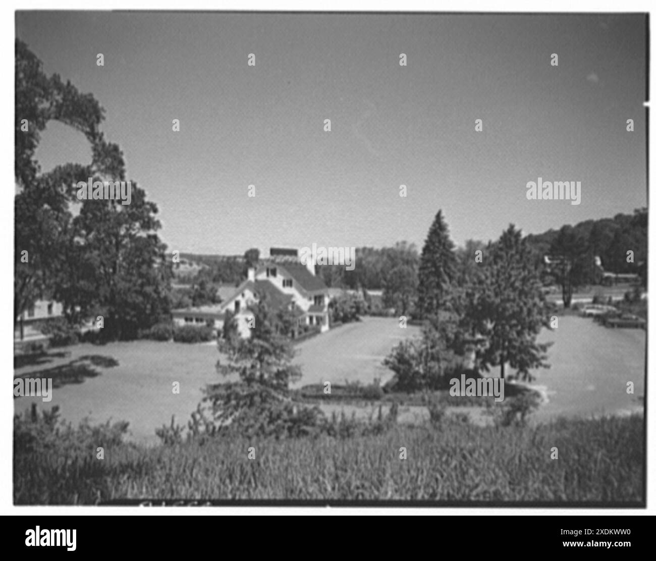 Blue Spruce Inn, Roslyn, Long Island. From hill. Gottscho-Schleisner ...