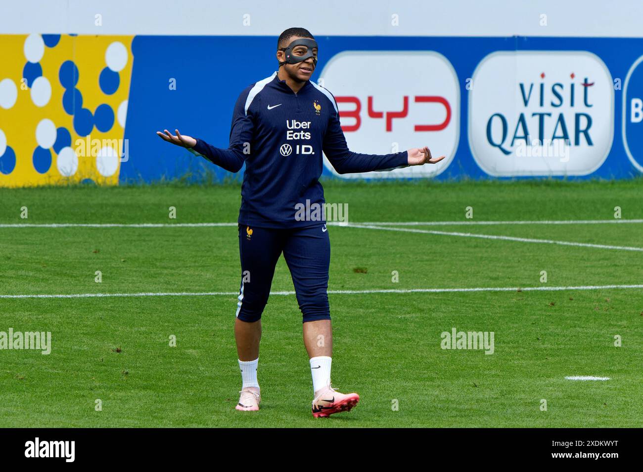 Kylian Mbappe of France during the training session at the Home Deluxe ...