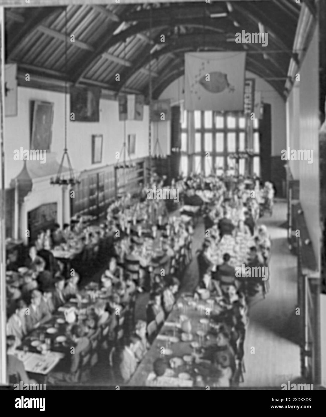 Schools. St. George's School, King Hall, interior from balcony at ...