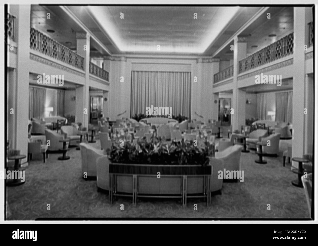 S.S. America, United States Lines. Lounge, to stage II. Gottscho ...
