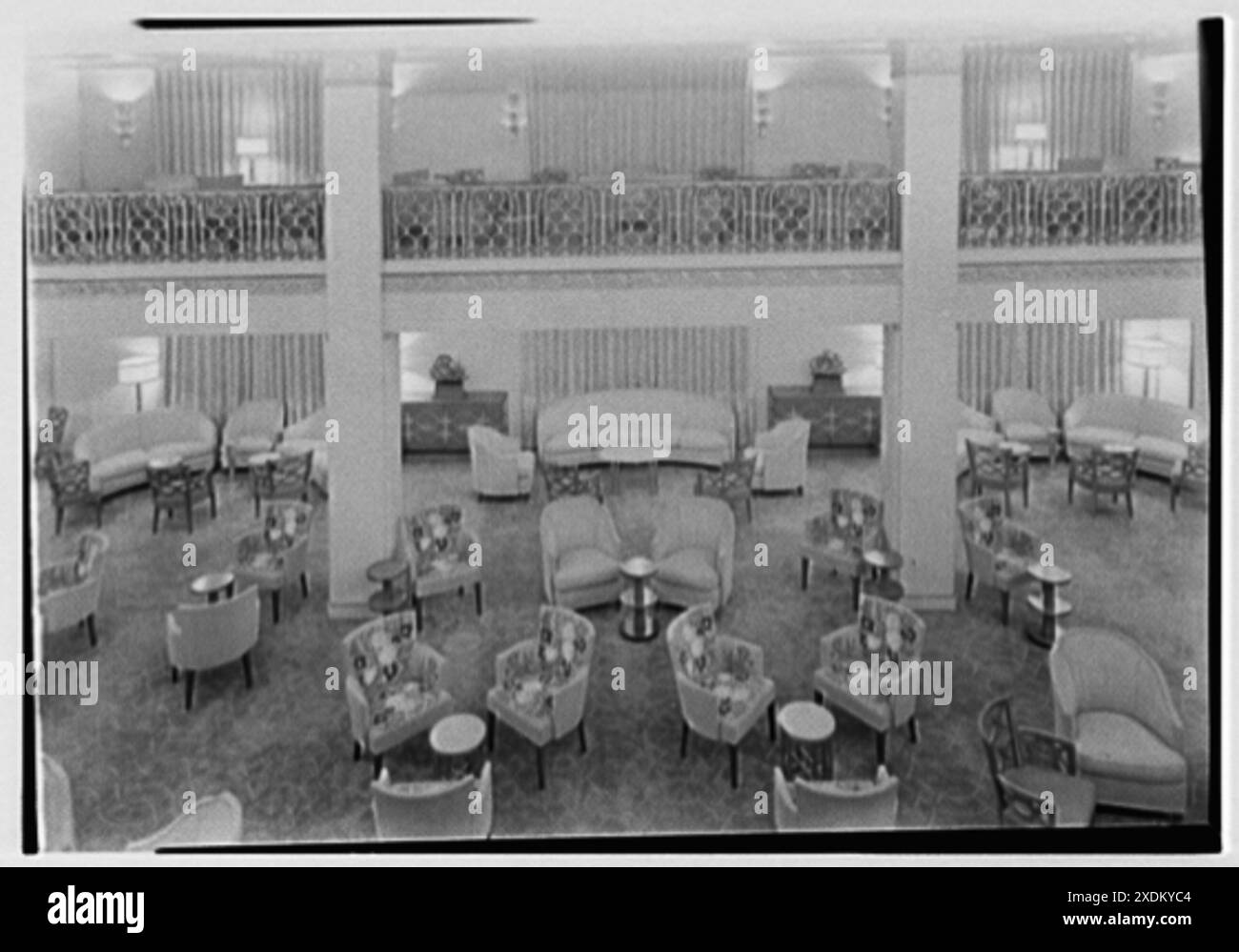 S.S. America, United States Lines. Lounge, from balcony II. Gottscho ...