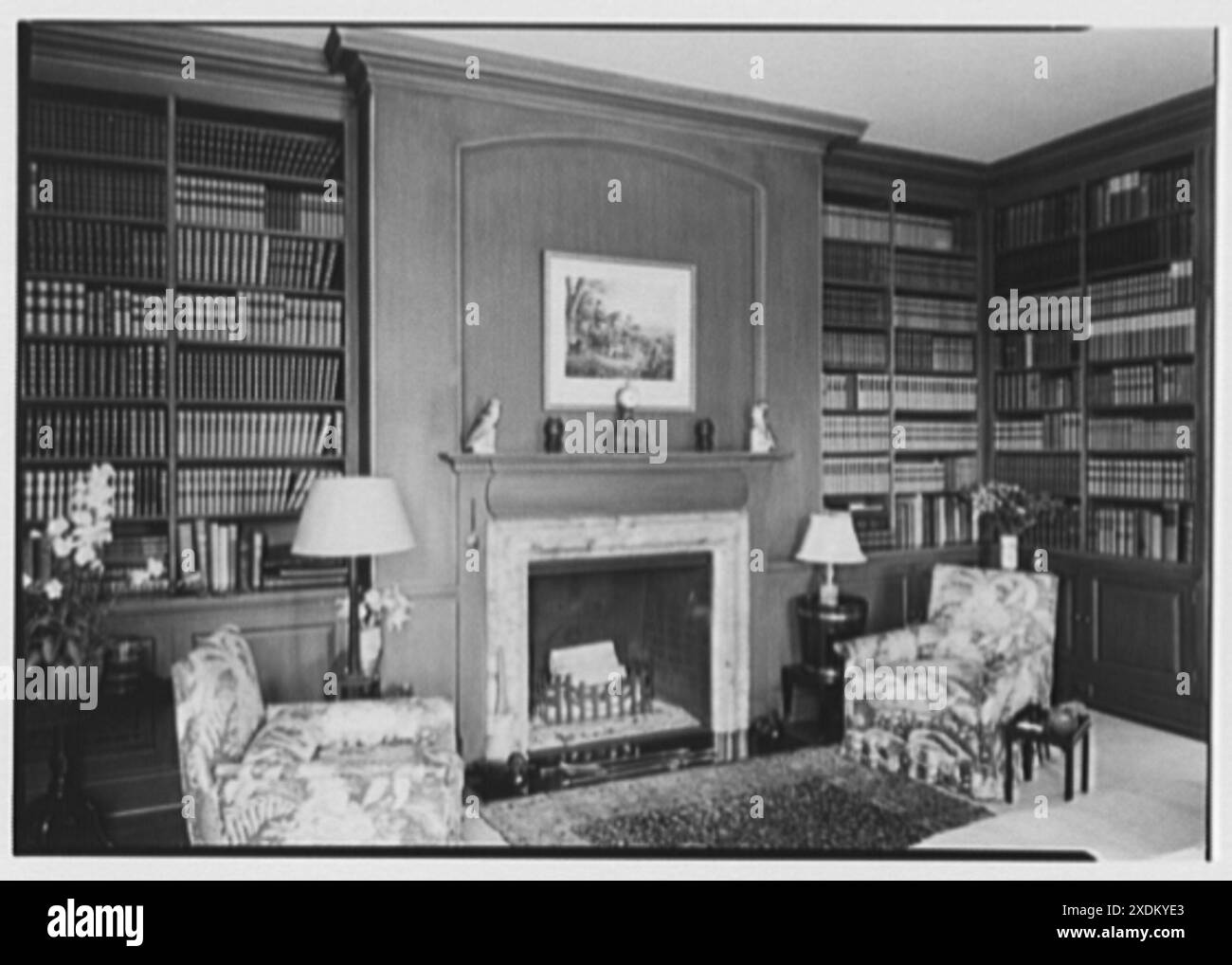Wadsworth R. Lewis, residence in Ridgefield, Connecticut. Library, to ...