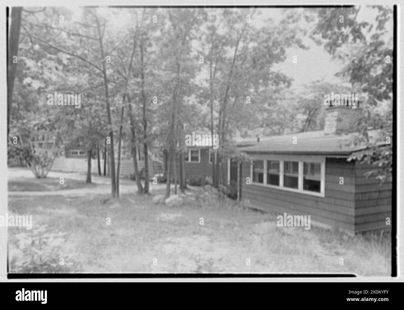 John C.B. Moore, residence in Pound Ridge, New York. Entrance facade ...