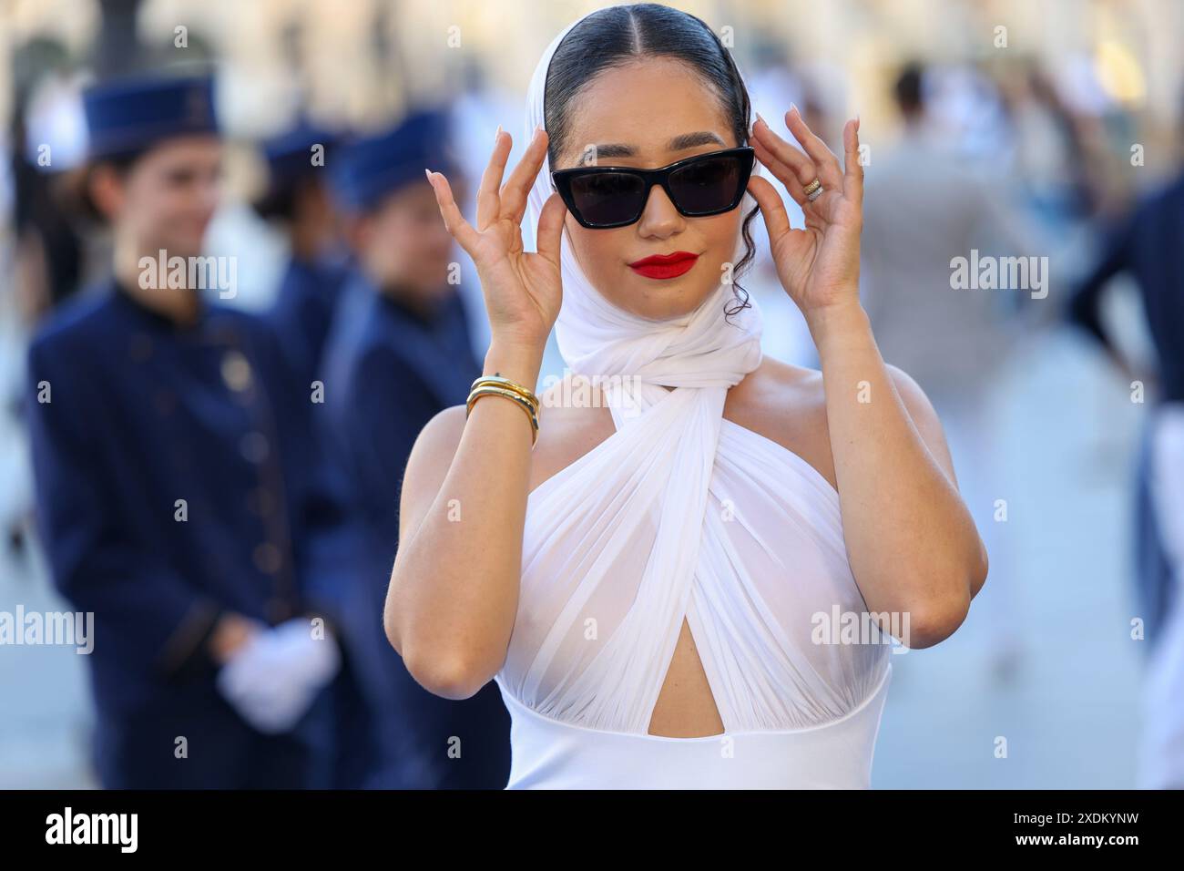Lena Situations poses for photographers upon arrival at the Vogue World ...