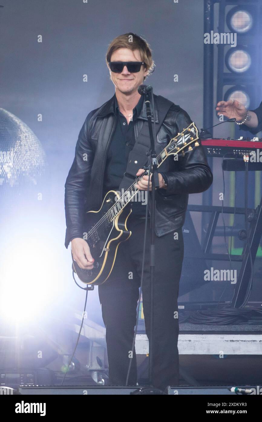 Paul Banks, singer of the band Interpol live at the Parkbuehne ...