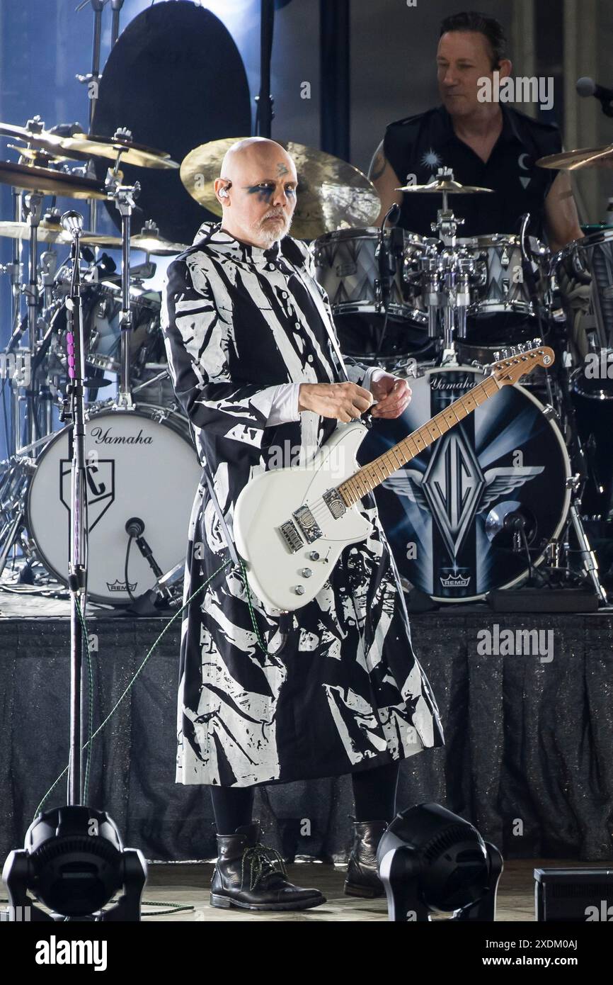 Billy Corgan, lead singer of The Smashing Pumpkins live on The World is ...