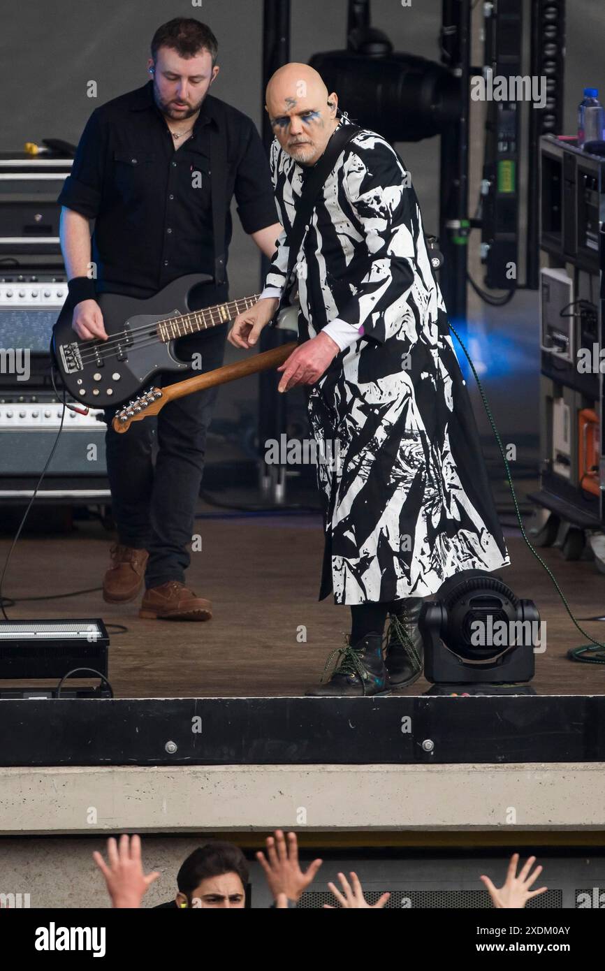 Billy Corgan, lead singer of The Smashing Pumpkins live on The World is ...