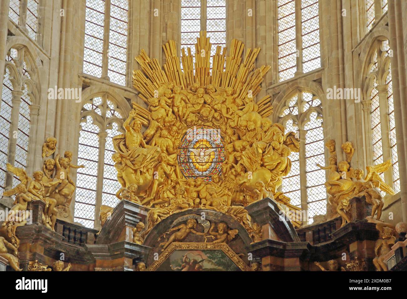 Altar retable of the high altar of the Gothic church Ste-Marie ...