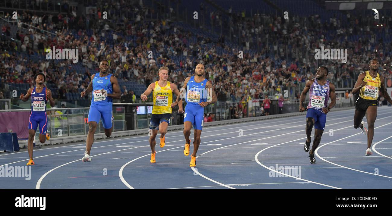 Mens 100m final at the European Athletics Championships, Stadio ...