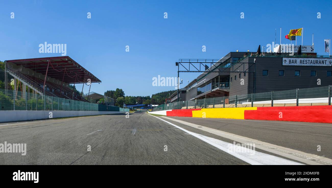 View from the perspective of a racing driver on the long start-finish ...