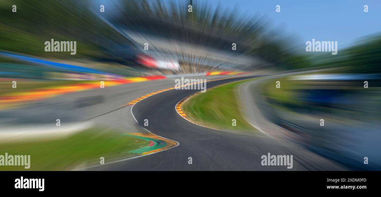 Panorama panoramic photo of Eau Rouge with dynamic speed effect from ...