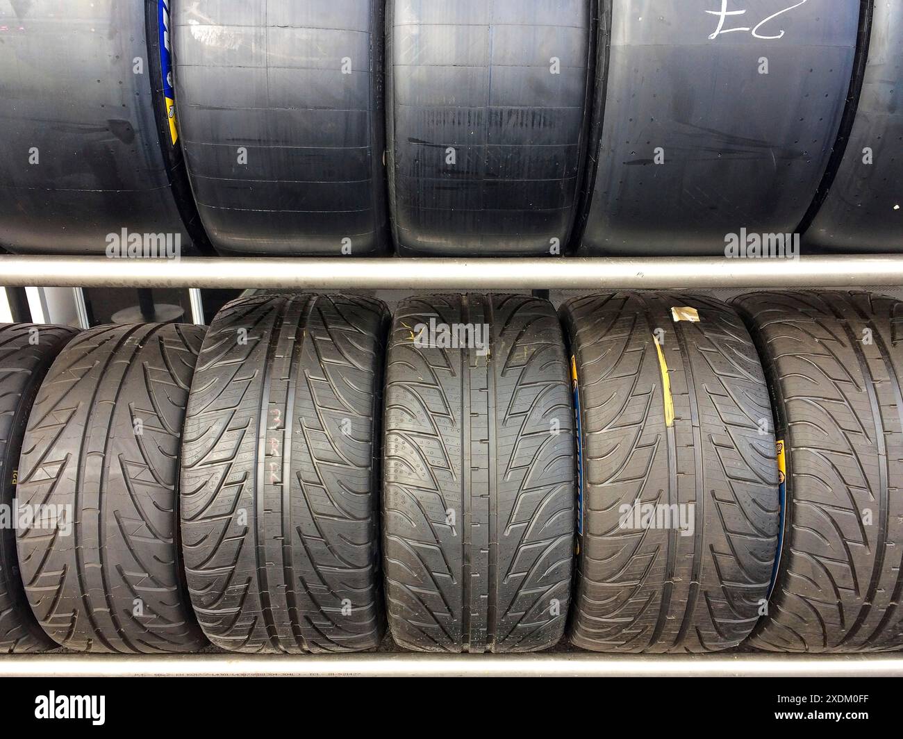 Shelf with racing tyres Car tyres Tyres for car racing top Slicks ...