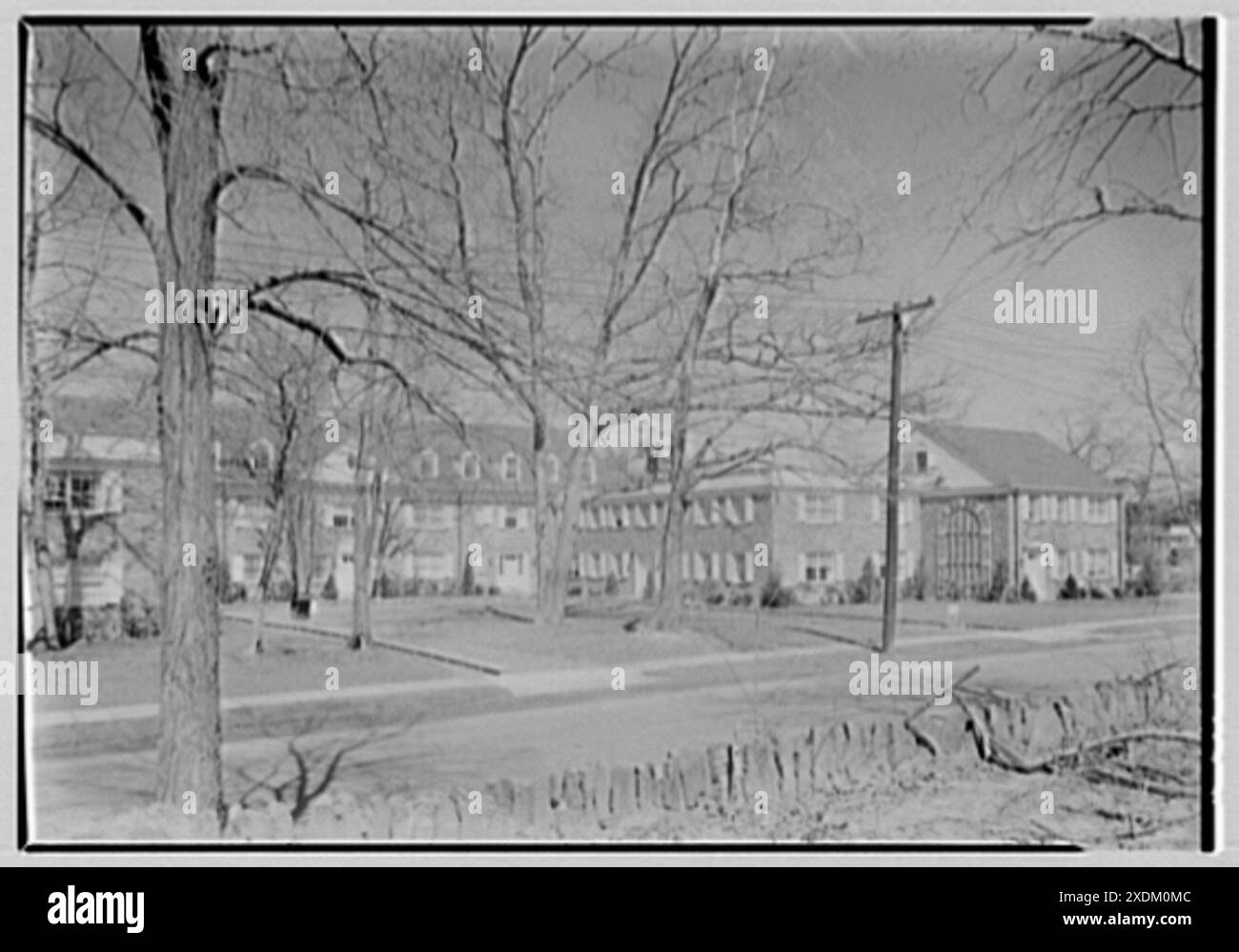 Manly Court, Summit, New Jersey. Colonial section from across field ...