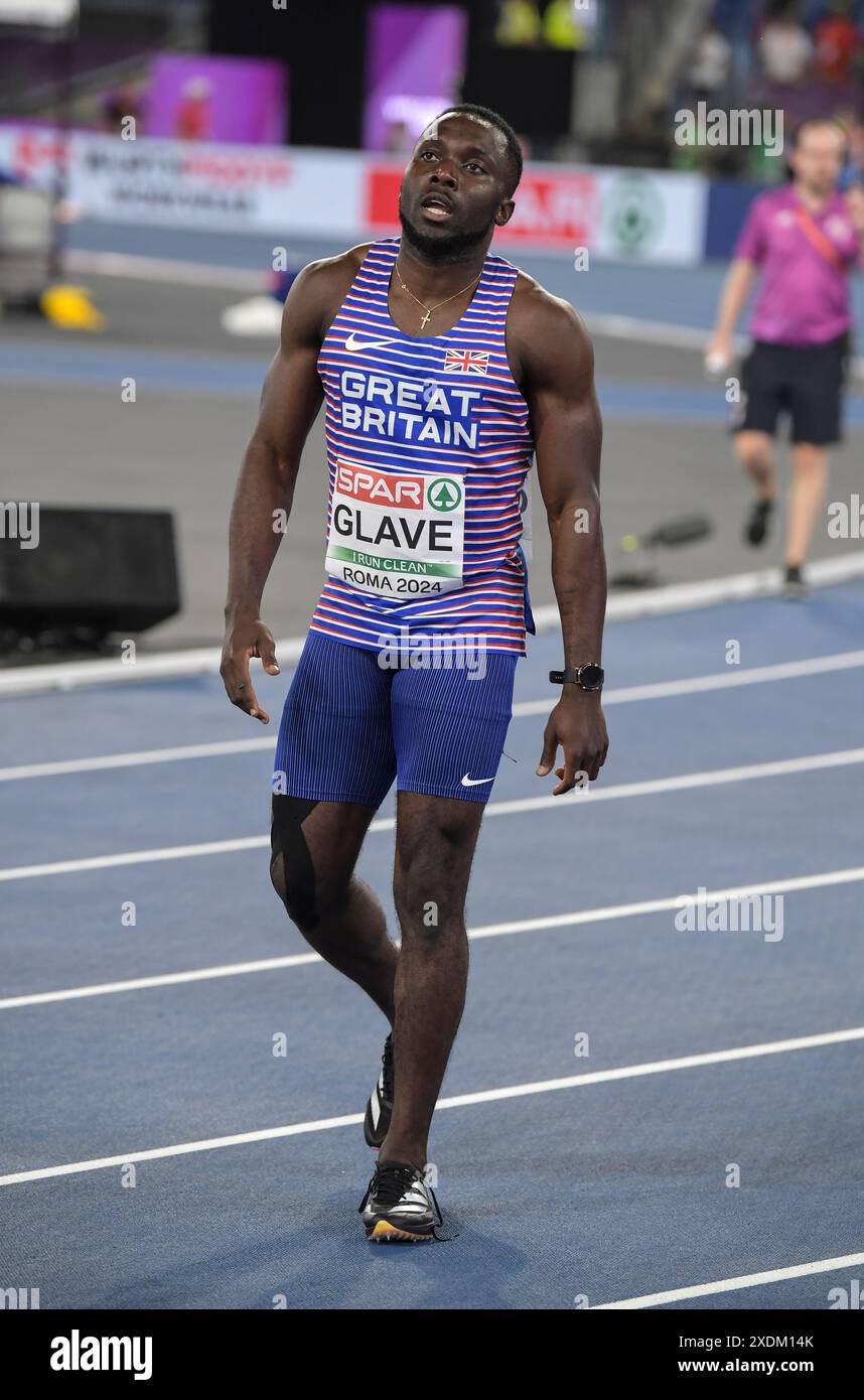 Romell Glave of Great Britain competing in the mens 100m final at the ...