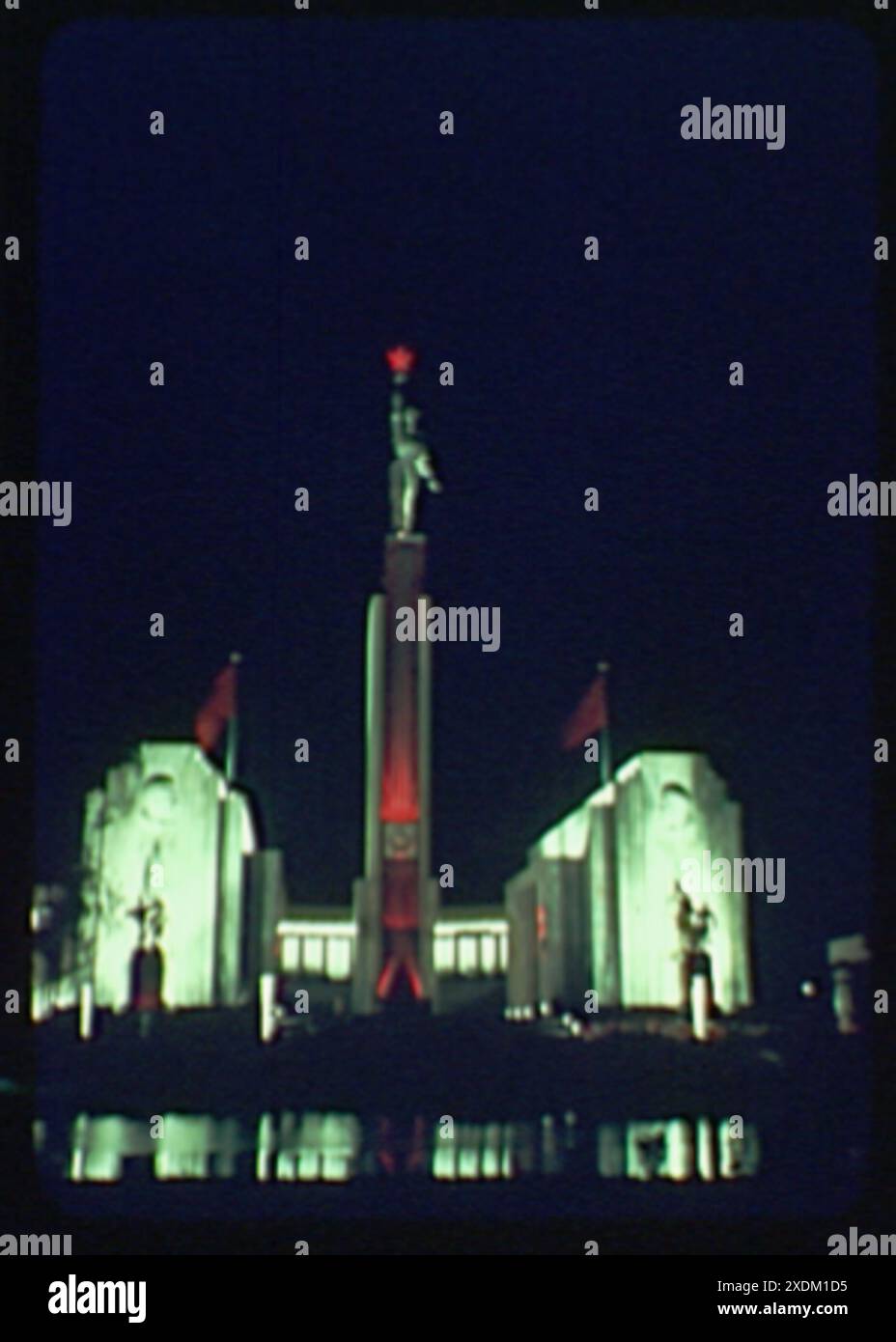 World's Fair. Soviet Socialist Republics Building at night. Gottscho ...