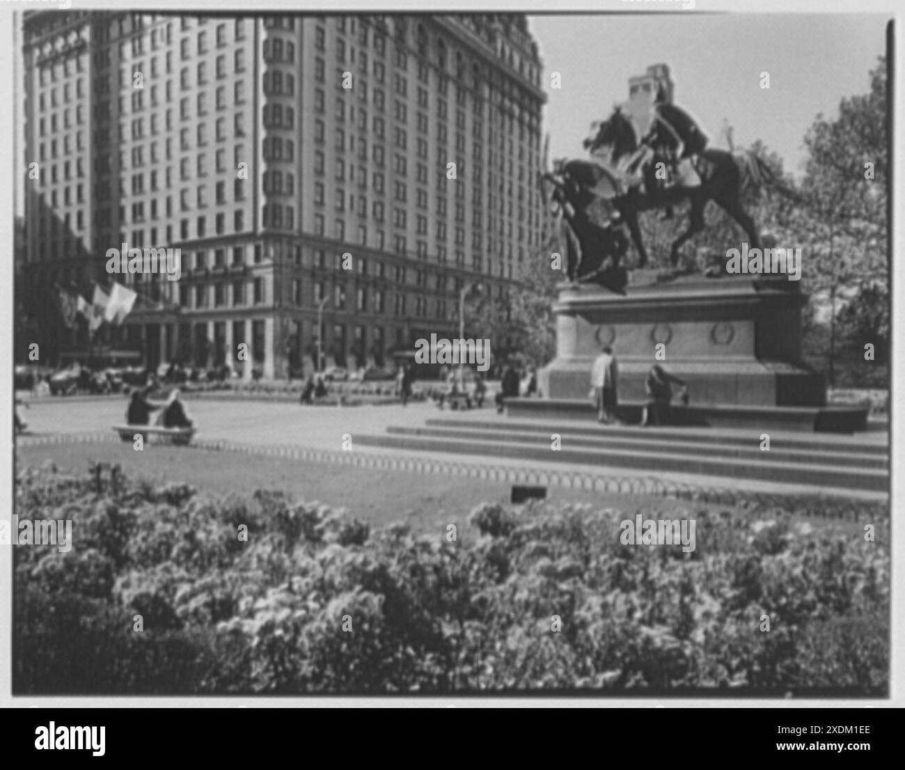 New York City views. Sherman statue chrysanthemums III. Gottscho ...