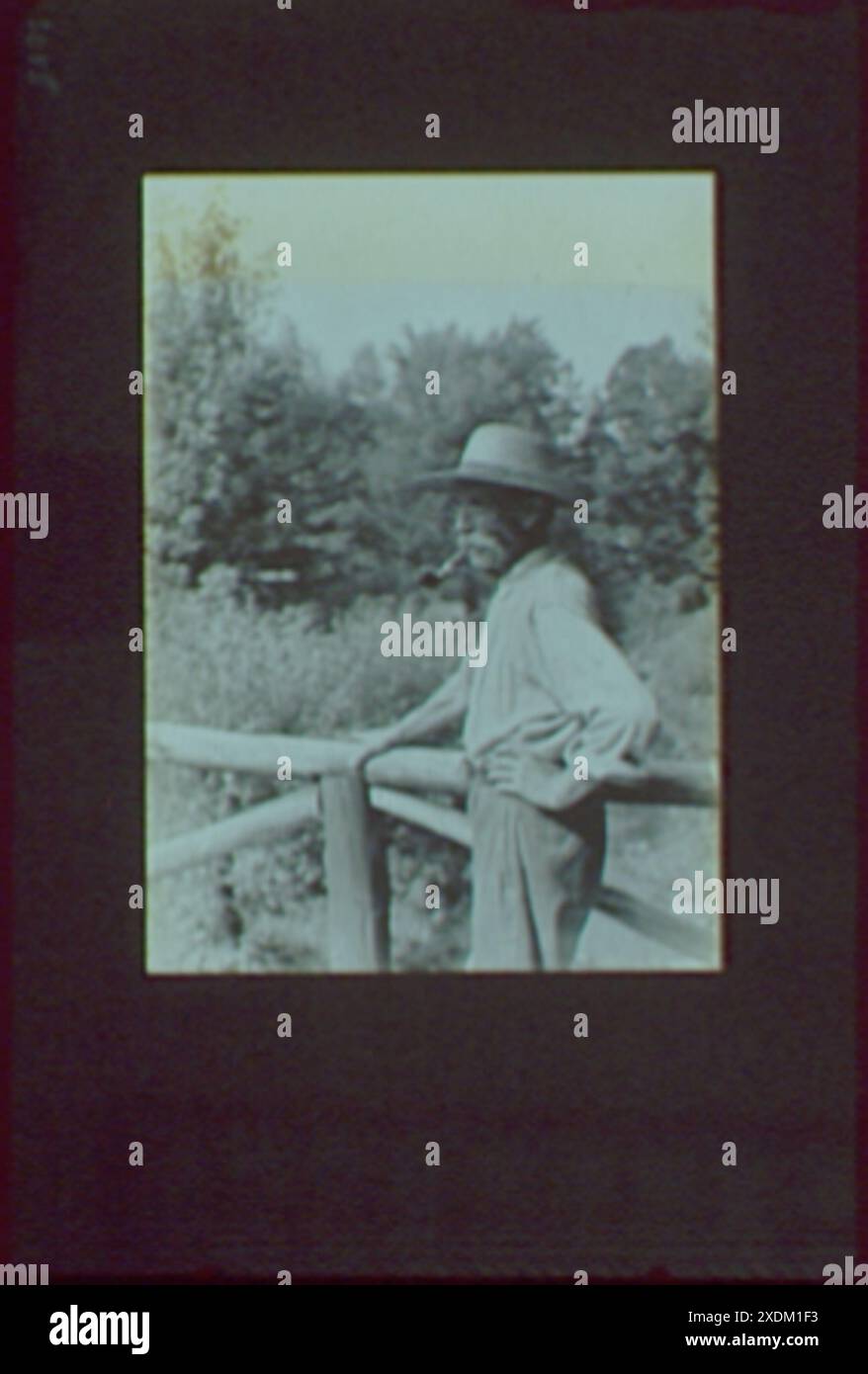 1917-1918, reference prints from negatives. Man standing on bridge ...