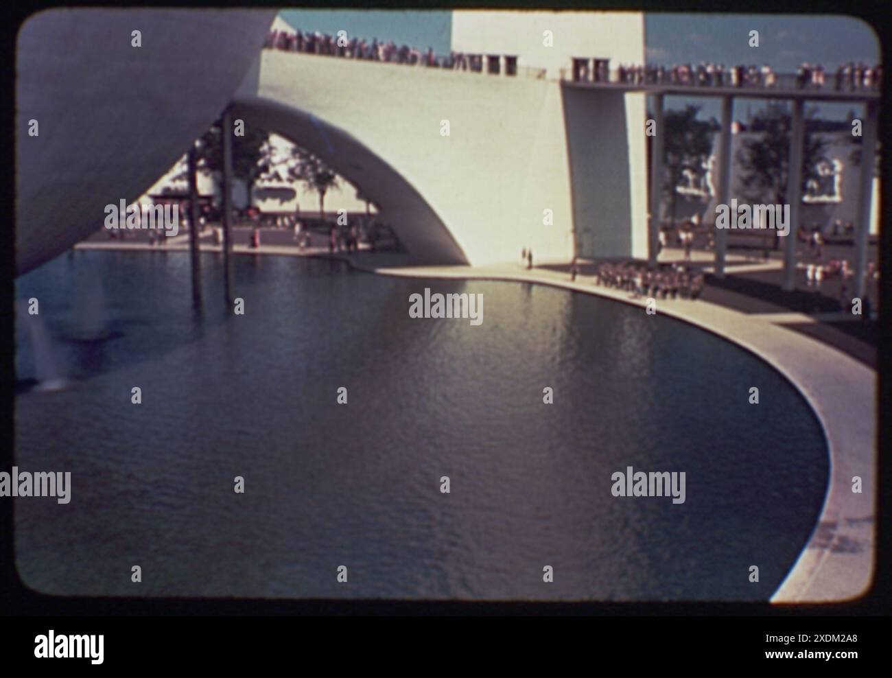 World's Fair. View of Theme Center lagoon, trylon and perisphere, and ...
