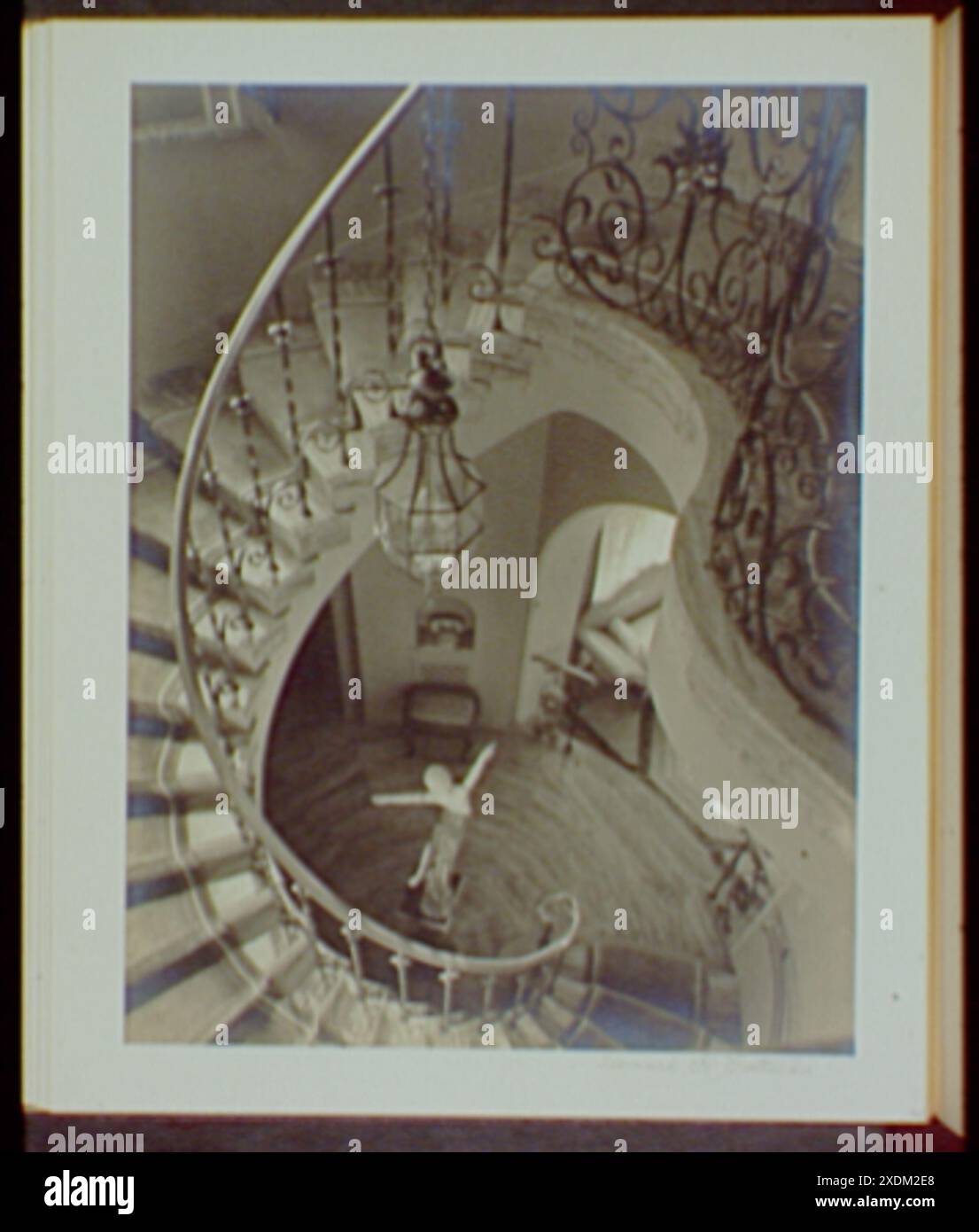 Miami Beach : architecture and gardens. Staircase, looking down to ...