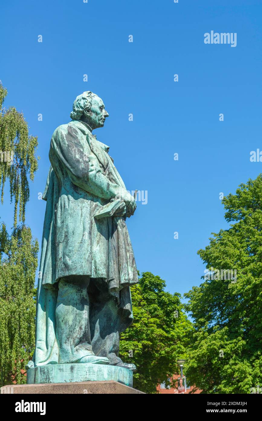 Odense, green area, Hans Christian Andersen statue, profile, Fyn ...