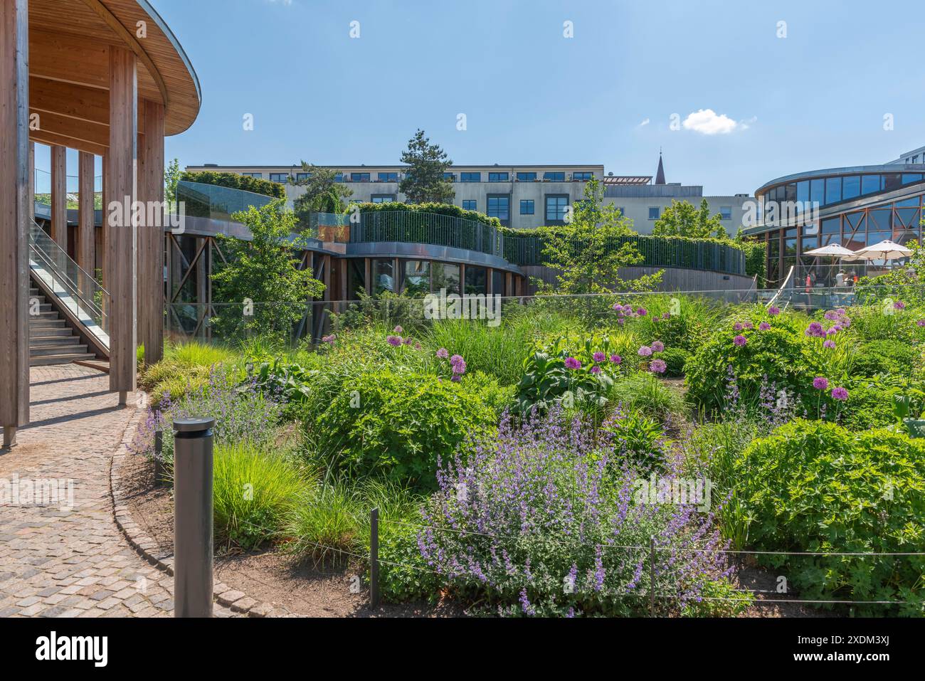 Odense, Hans Christian Andersen Museum with garden, modern architecture ...