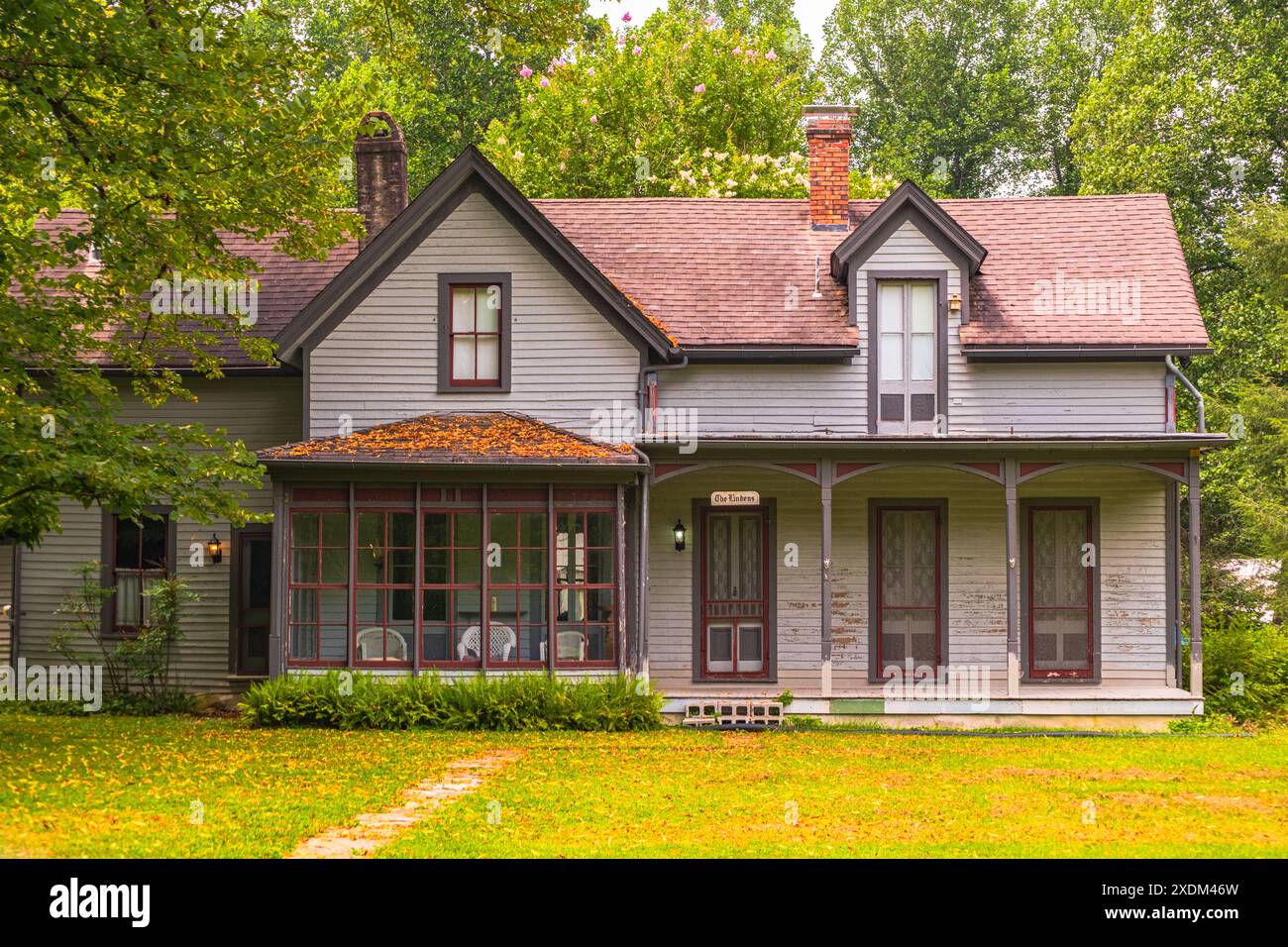 Rugby, Tennessee, USA - July 29, 2023: The Linden House, constructed in ...