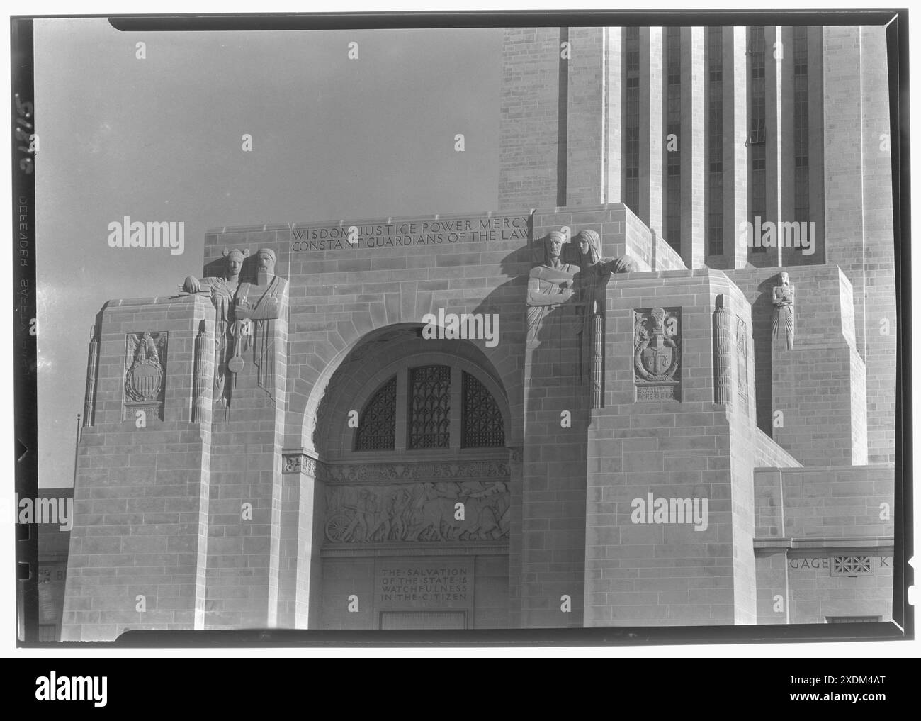 Nebraska State Capitol, Lincoln, Nebraska. Oblique view of main ...