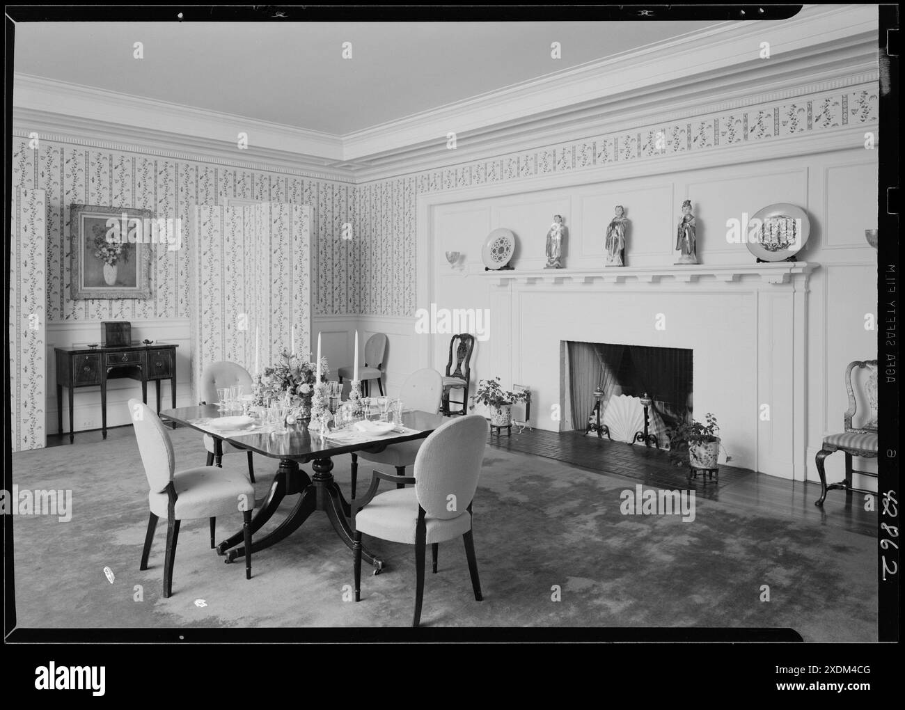 William S. Paley, residence in Manhasset, Long Island. Dining room, to ...