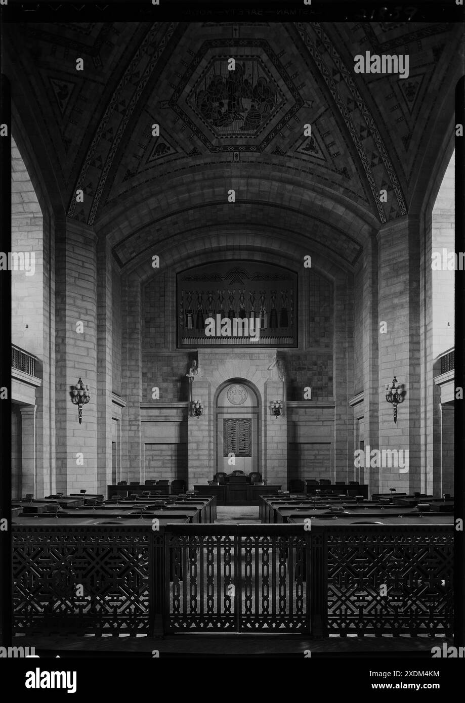 Nebraska State Capitol, Lincoln, Nebraska. Senate chamber, vertical ...