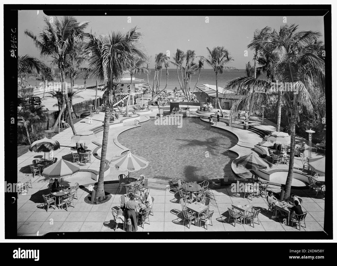 Raleigh Hotel, Collins Ave., Miami Beach, Florida. Pool, to ocean from ...