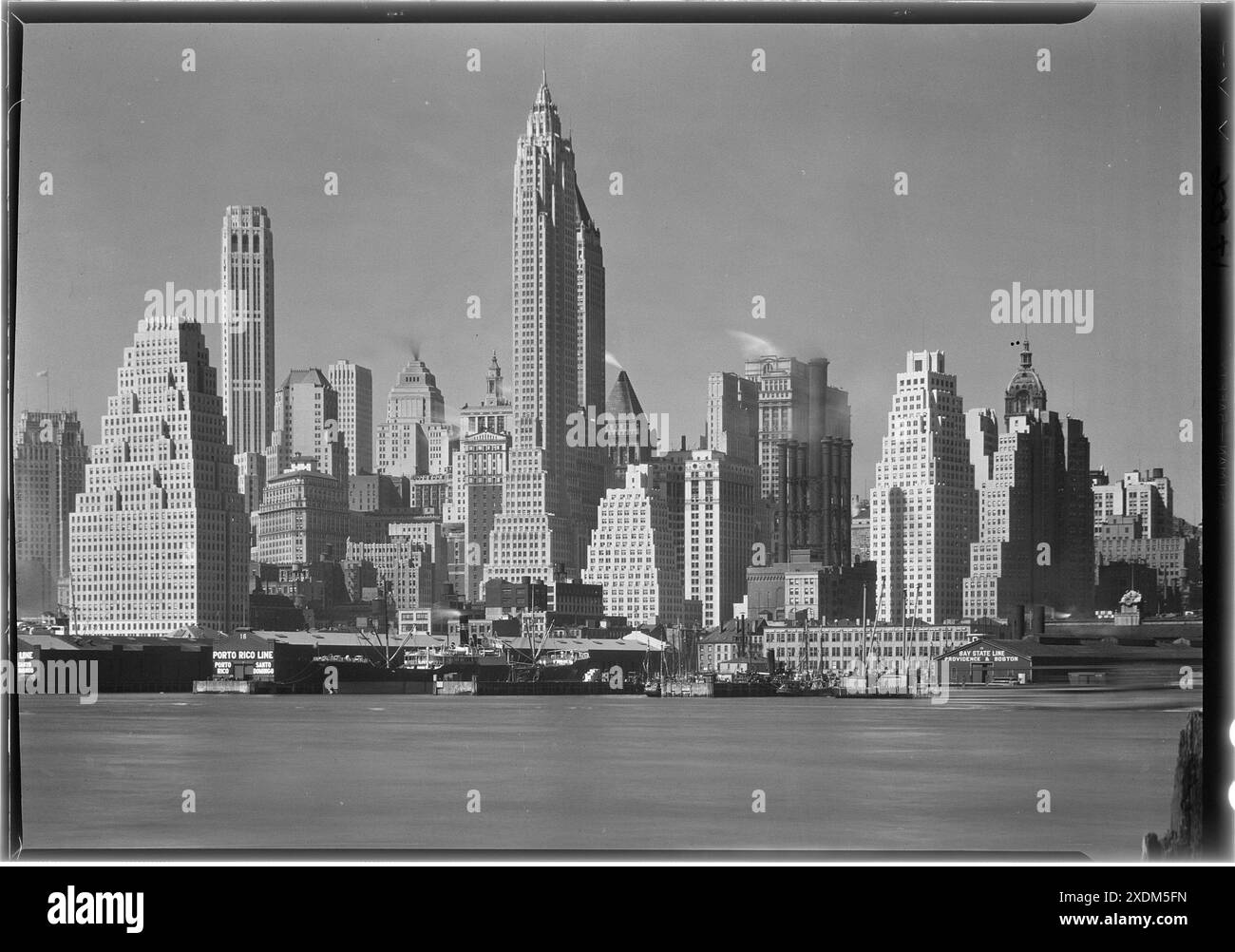 New York city views. Lower New York from foot of Brooklyn Bridge ...