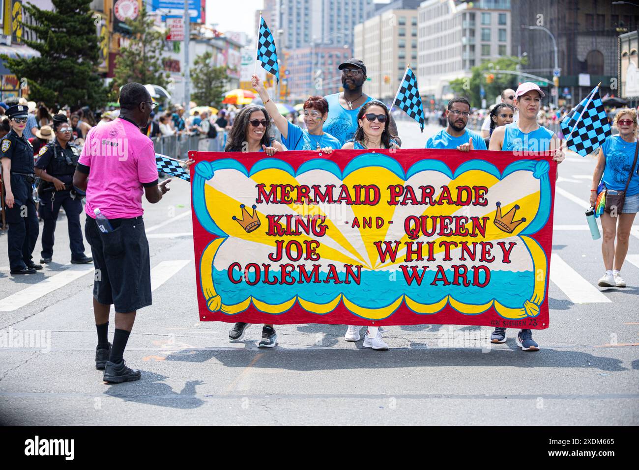 New York, USA. 22nd June, 2024. The reigning Mermaid Parade King, Joe ...