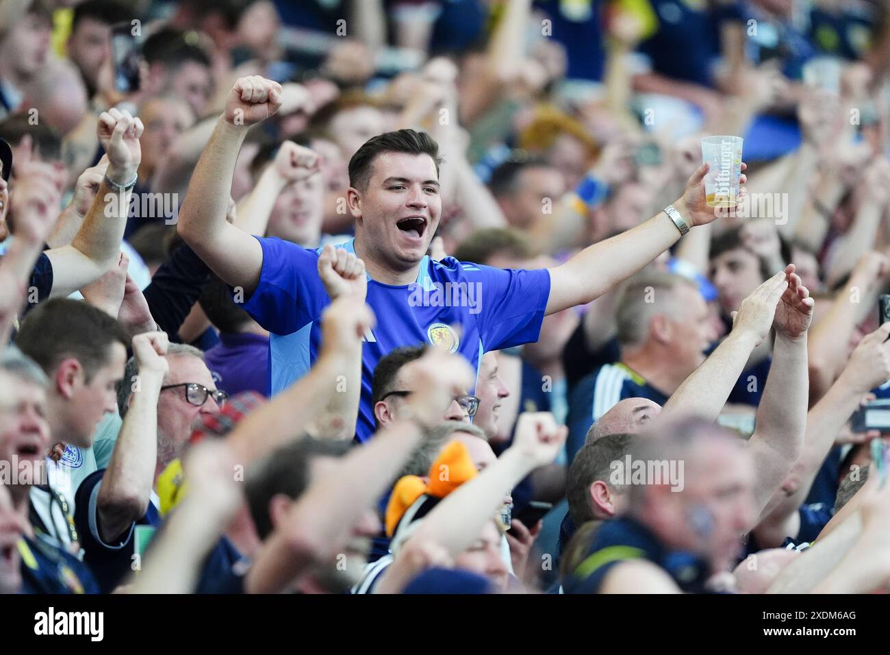 Scotland fans inside the stadium ahead of the UEFA Euro 2024 Group A ...