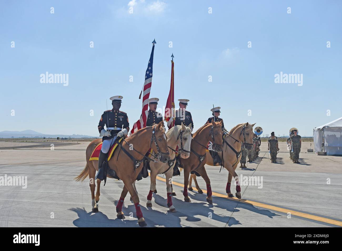 United States Marine Corps mounted color guard at MCAS Miramar Stock ...