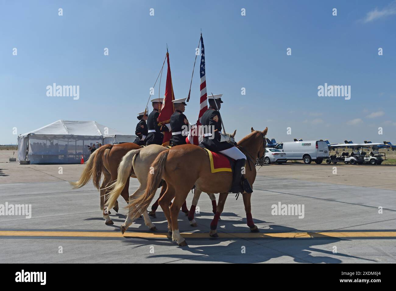 United States Marine Corps mounted color guard at MCAS Miramar Stock ...