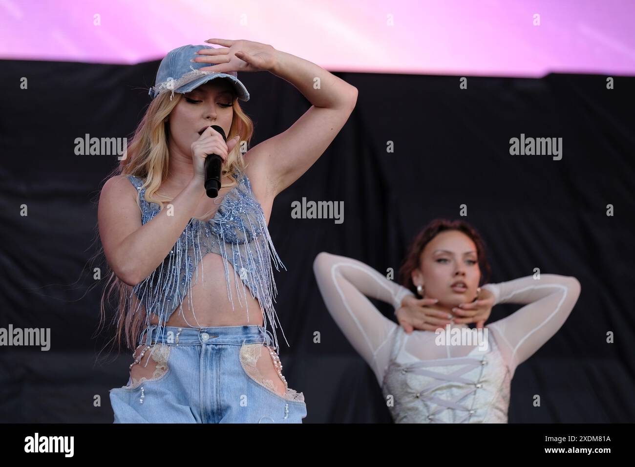 Newport, UK. 23rd June, 2024. Swedish born singer Zara Maria Larsson ...