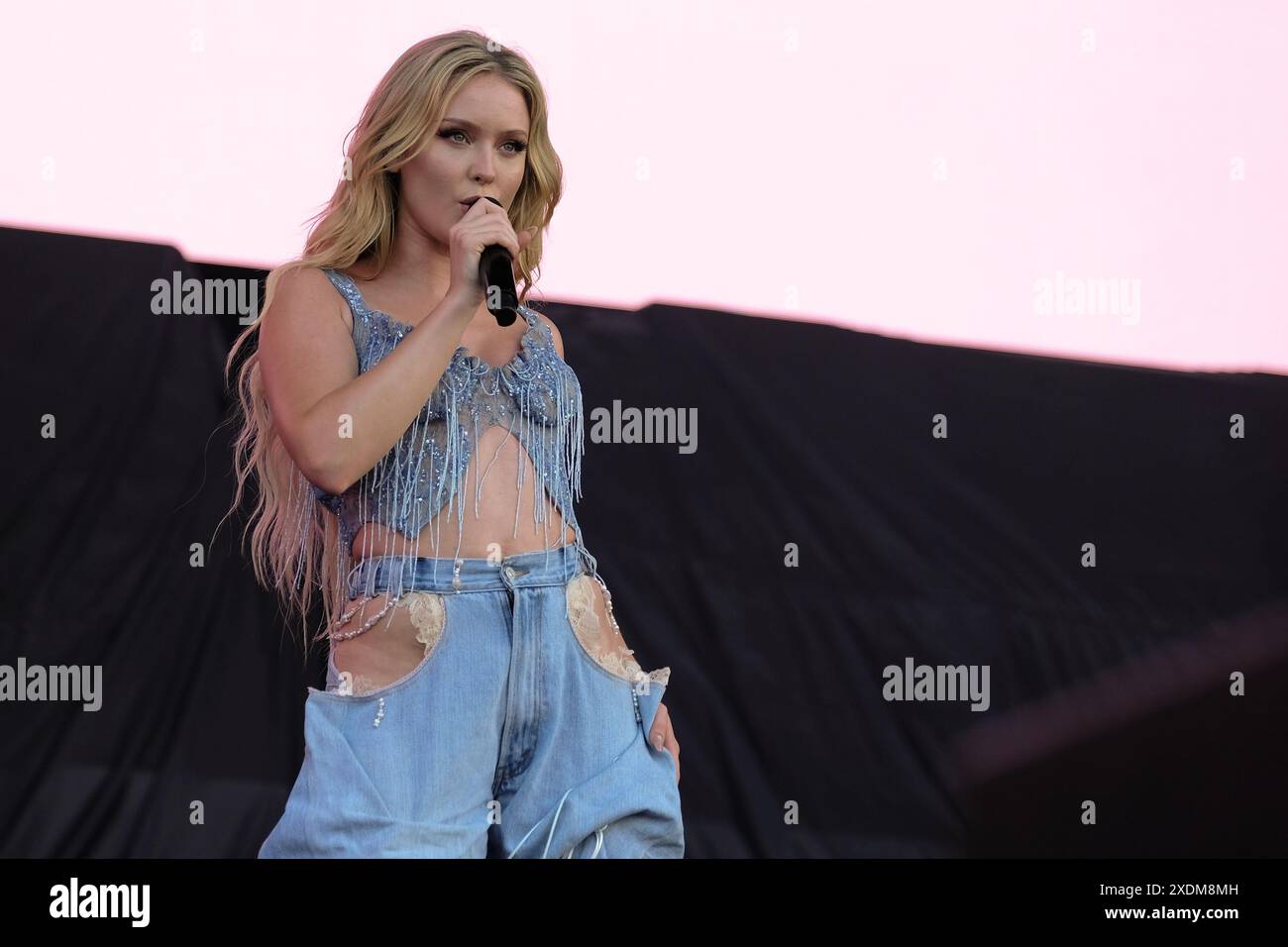 Newport, UK. 23rd June, 2024. Swedish born singer Zara Maria Larsson ...