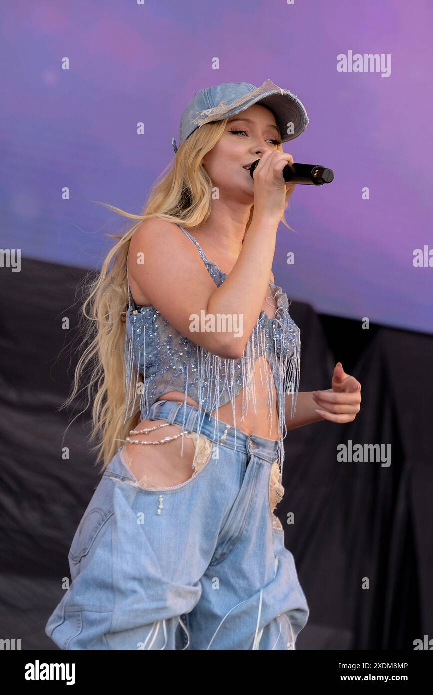 Newport, UK. 23rd June, 2024. Swedish born singer Zara Maria Larsson ...