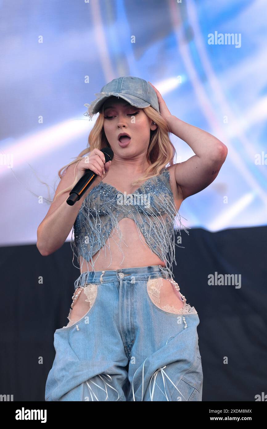 Newport, UK. 23rd June, 2024. Swedish born singer Zara Maria Larsson known as Zara Larsson ...