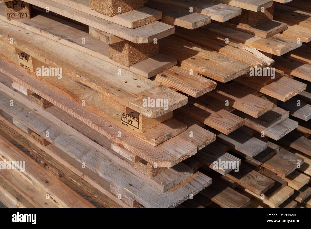 Stacked Wooden Pallets Stock Photo - Alamy