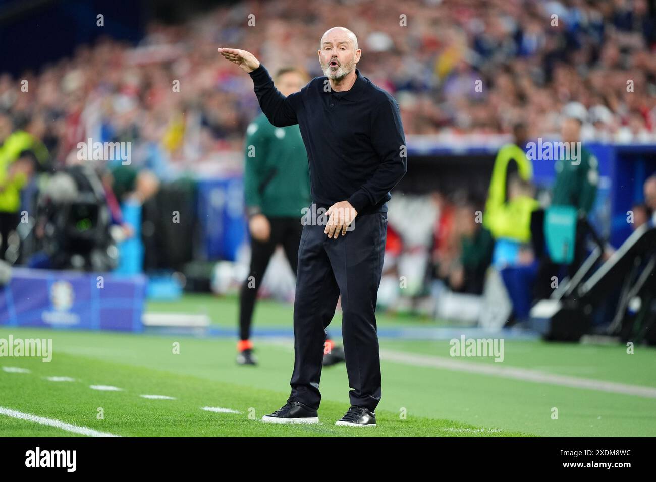 Scotland manager Steve Clarke gestures on the touchline during the UEFA ...