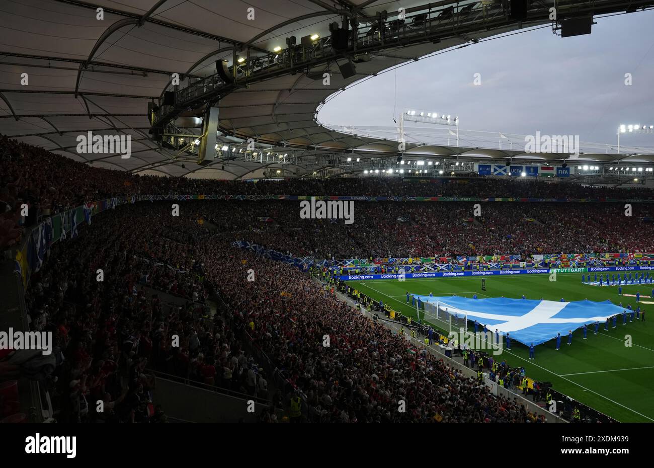 A general view of the ground as the teams line up before the UEFA Euro ...