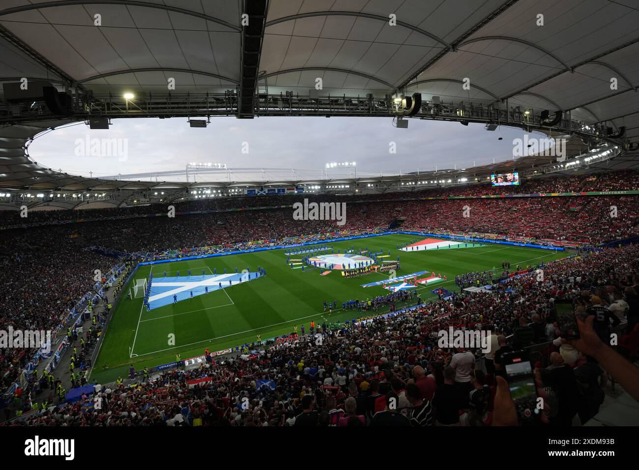 A general view of the ground as the teams line up before the UEFA Euro ...