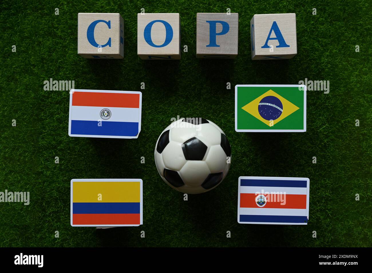 June 18, 2024, Miami, USA. Flags of the participating teams of the ...